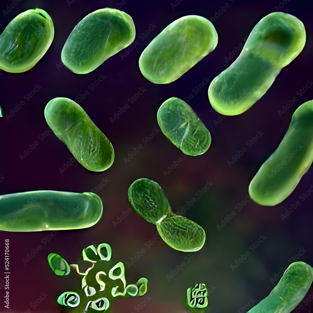 Escherichia Coli (E. Coli.) cells or 3D bacteria under microscope Stock ...