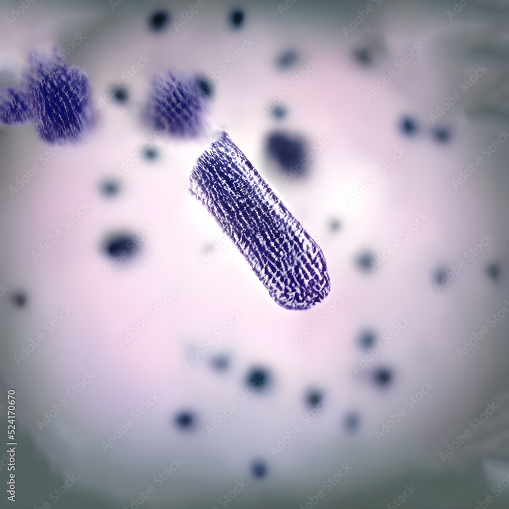 Escherichia Coli (E. Coli.) cells or 3D bacteria under microscope Stock ...