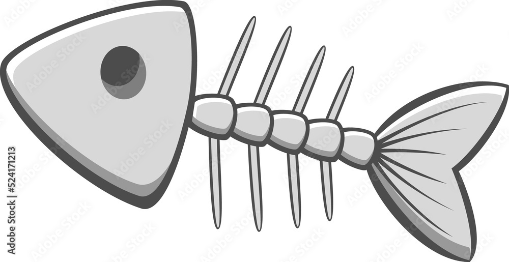 Cartoon Fishbone Stock Illustration | Adobe Stock
