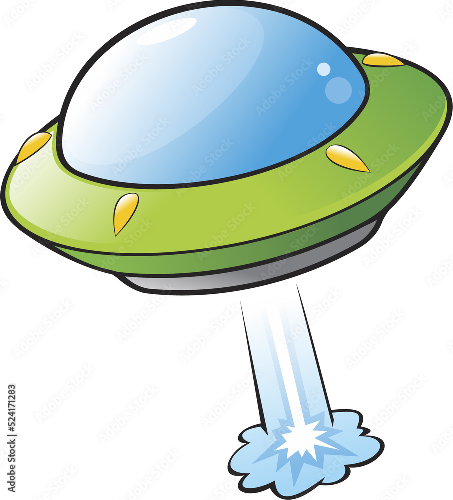 Cartoon Flying Saucer Stock Illustration | Adobe Stock