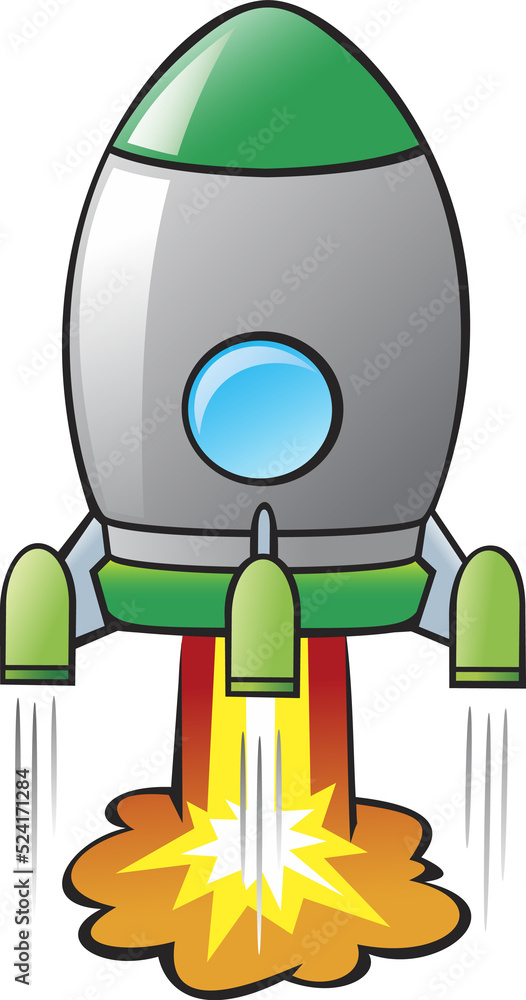 Transparent background illustration of a cartoon rocket Stock ...