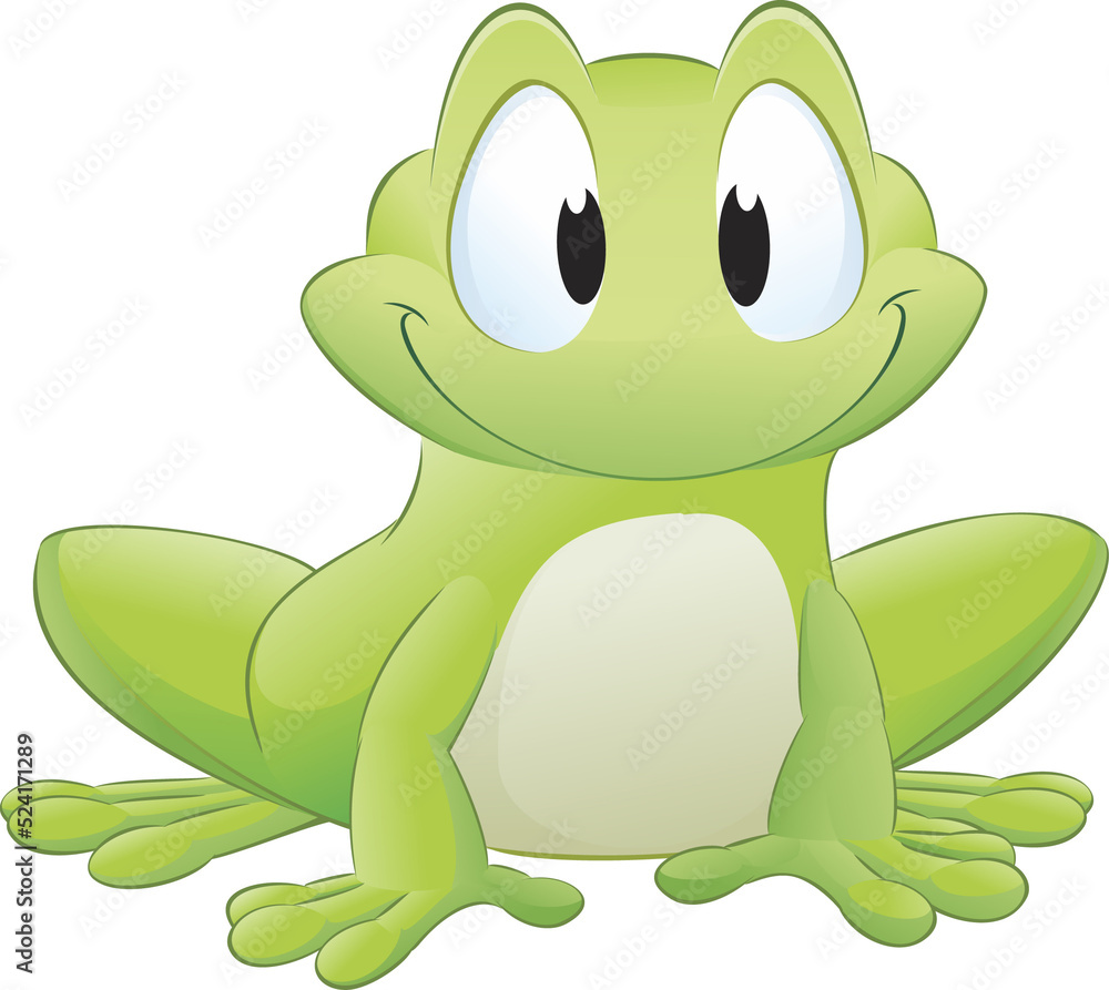 Transparent background illustration of a cute cartoon frog Stock ...