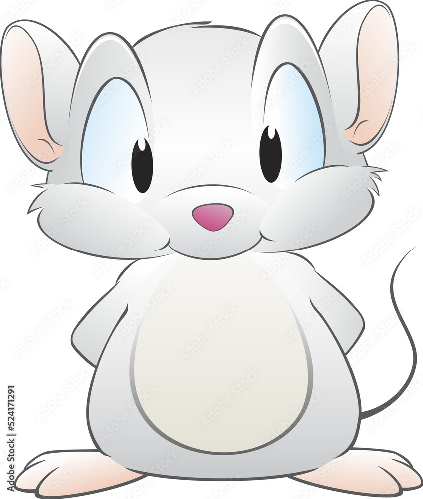 Transparent background illustration of a cute cartoon mouse. Stock ...