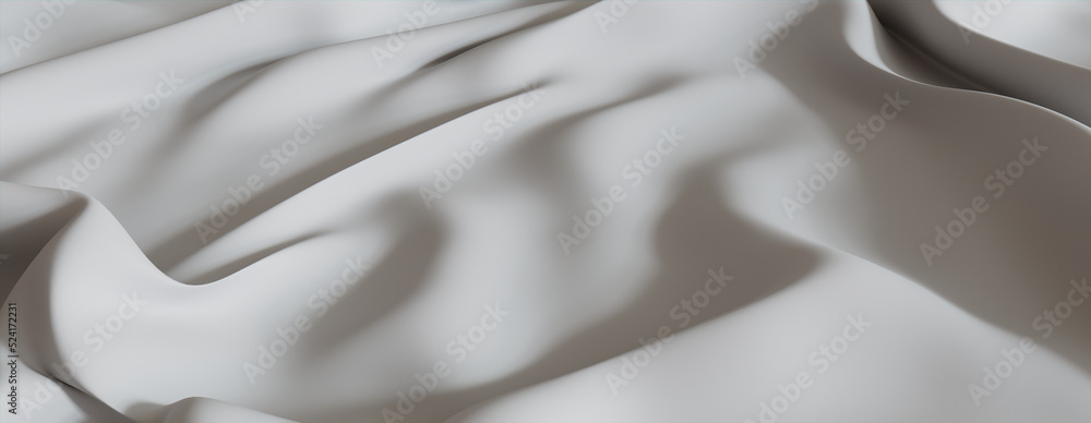 White Fabric with Wrinkles and Folds. Smooth Surface Background. Stock ...