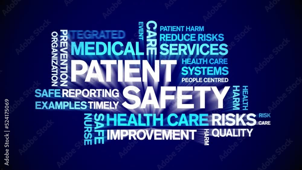 Patient Safety animated tag word cloud;text design animation kinetic ...
