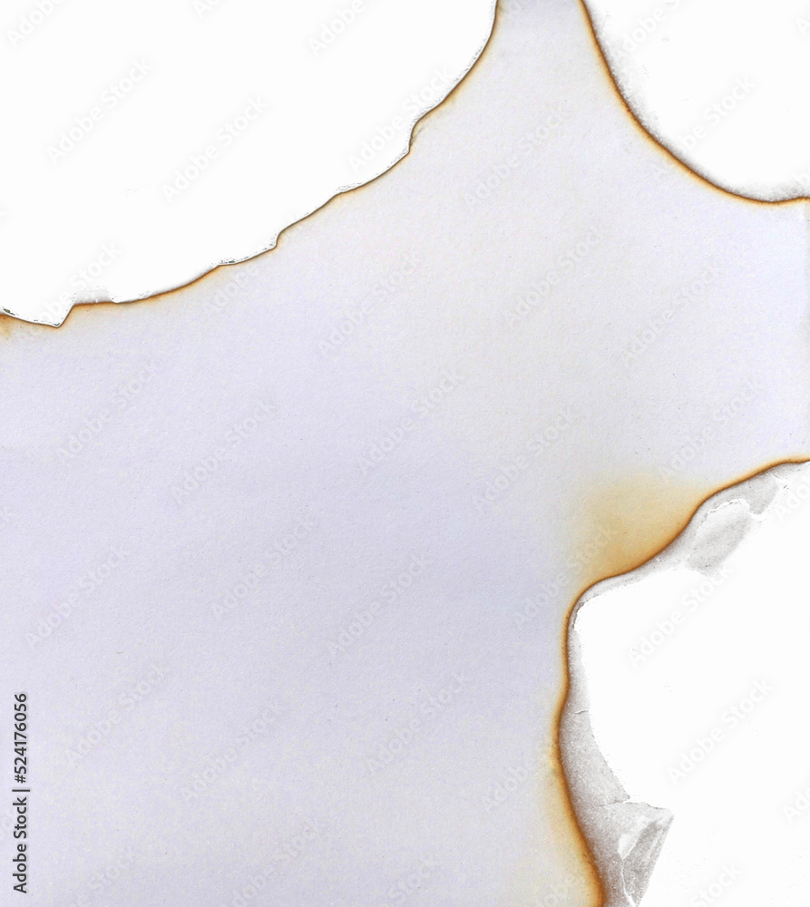 burnt paper for texture. damaged paper with burnt stain. blank ripped ...