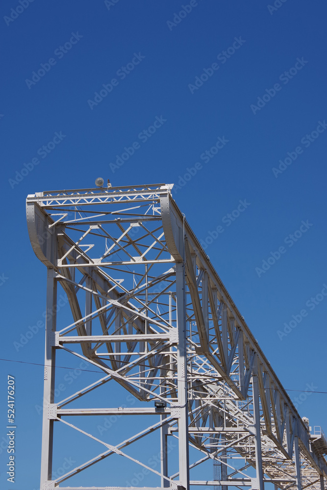 Partial view of a huge steel structure at an old defunct shipyard Stock ...