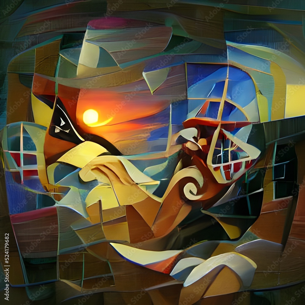 Whales and Dolphins Swimming in the Ocean Wallpaper, Mosaic Art, Sea ...