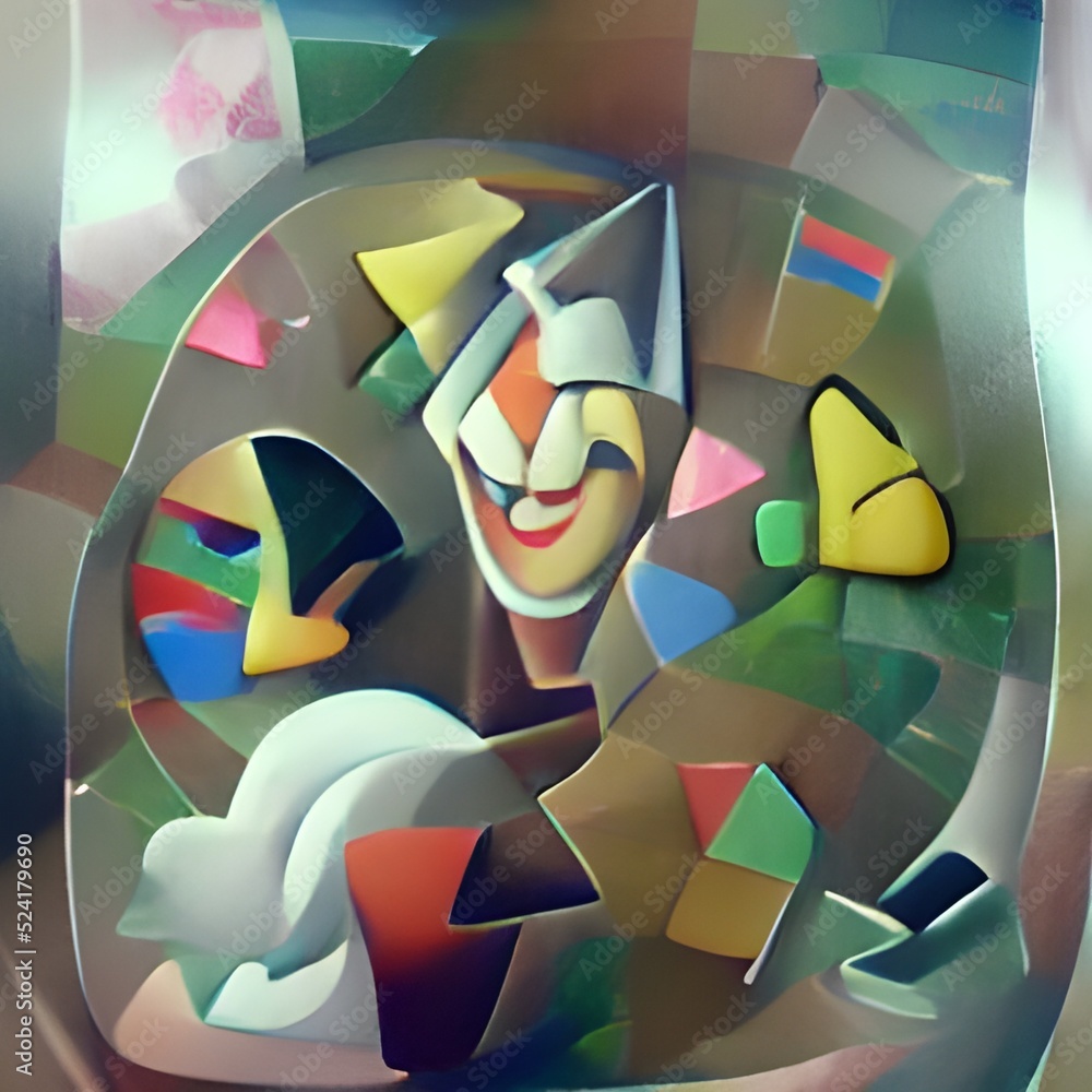 Mystical Gypsy Girl and Her Cat in Her Magical Room Wallpaper in Cubism ...