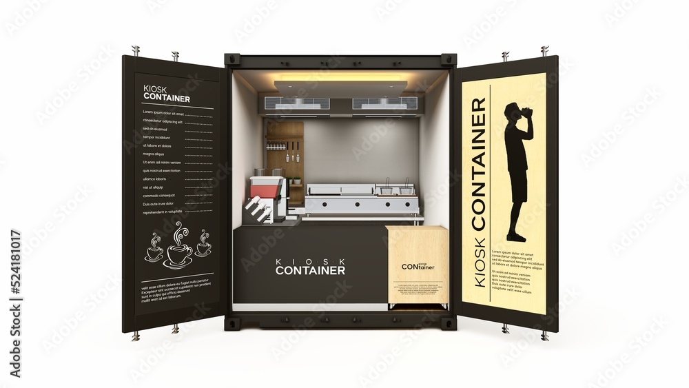 Booth Food stall Container Stock Illustration | Adobe Stock