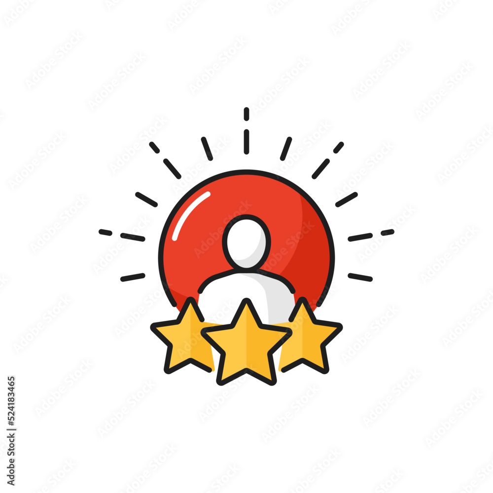 User experience and service quality rating color outline icon. Customer ...