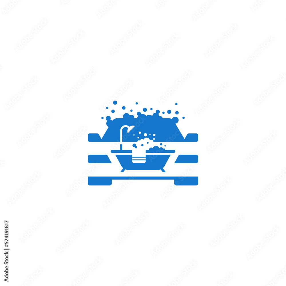 Car wash combination with bathtub. Logo design. vector de Stock | Adobe ...