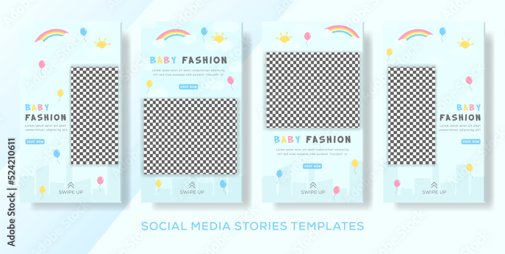 stories banner template fo kids premium vector Stock Vector | Adobe Stock