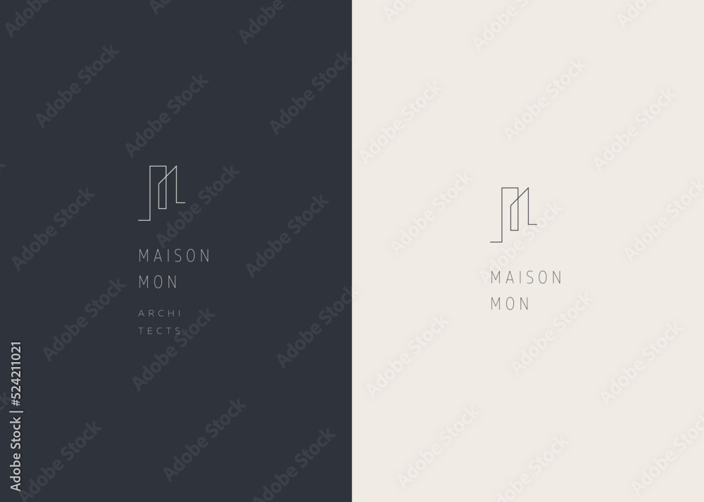 M initial Logo. Architecture Logo Concept for Interior Design, Real ...