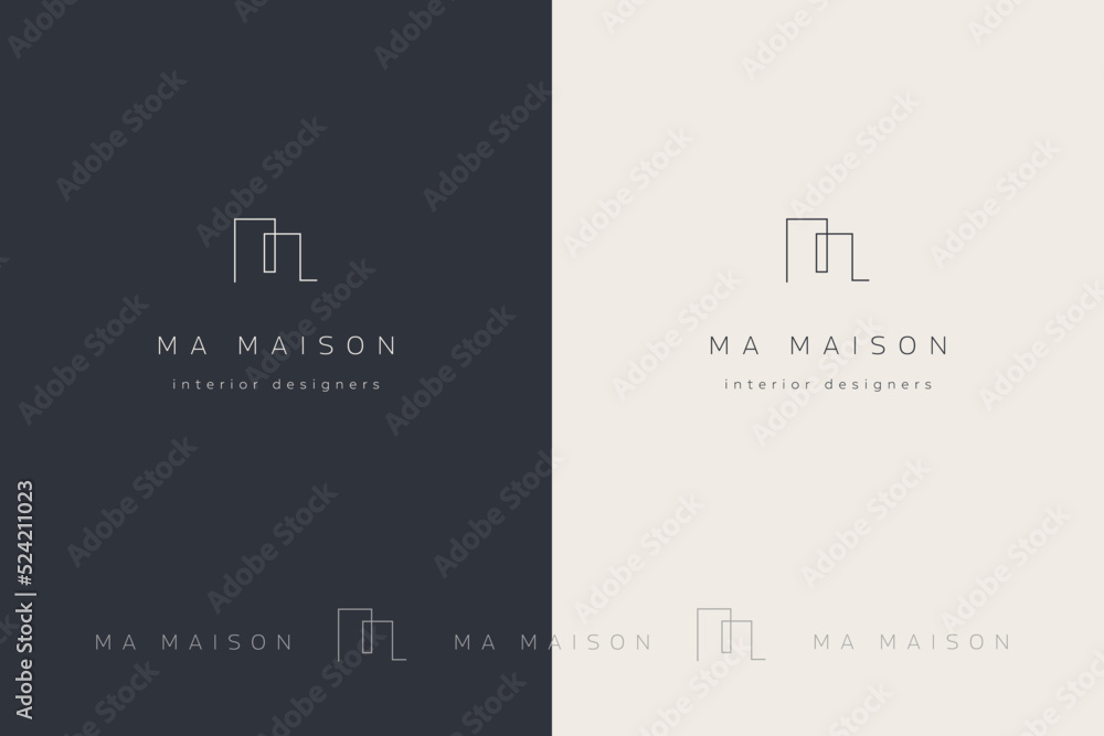 M initial Logo. Architecture Logo Concept for Interior Design, Real ...