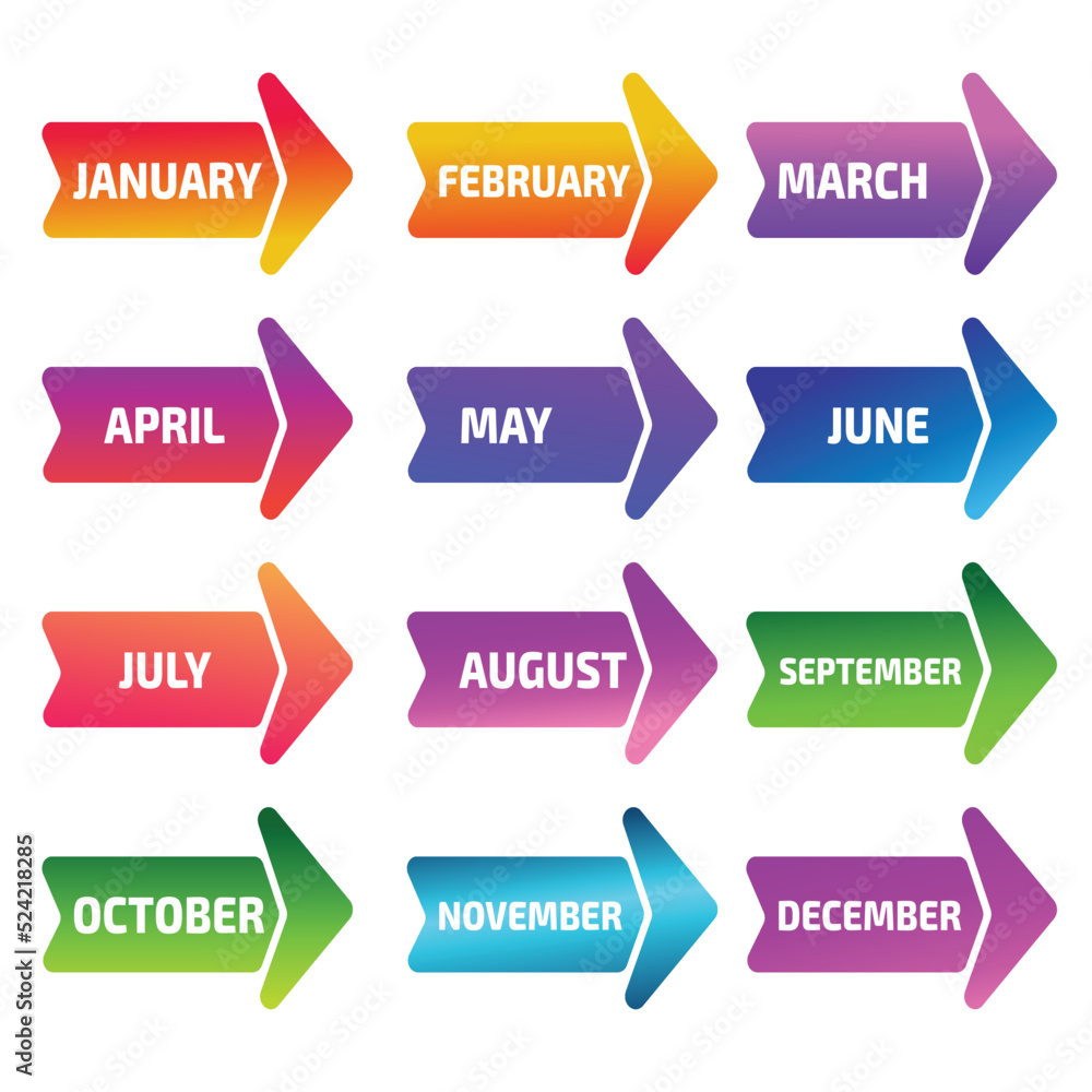 Month Illustration Vector File Stock Vector | Adobe Stock