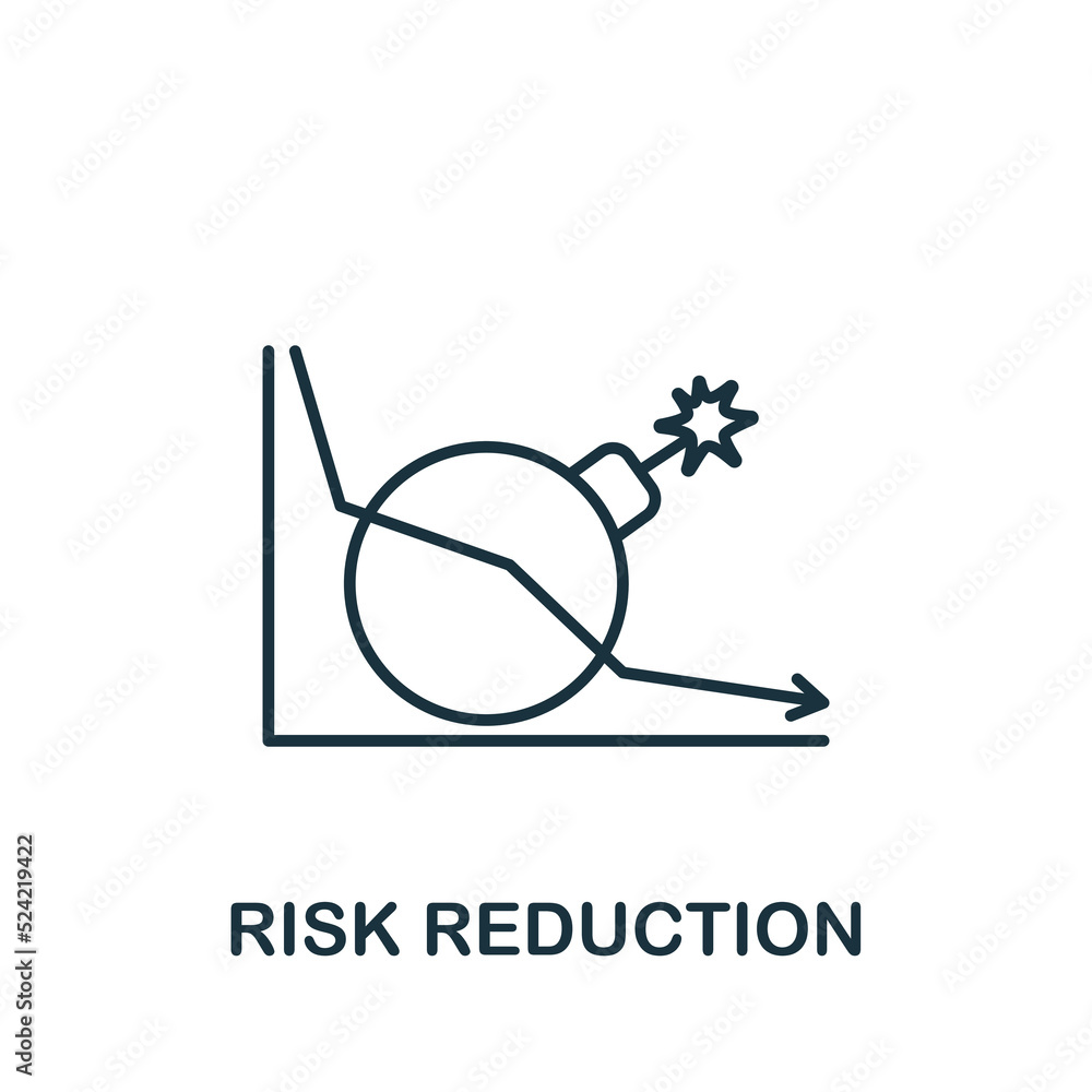 Risk Reduction icon. Line simple icon for templates, web design and ...