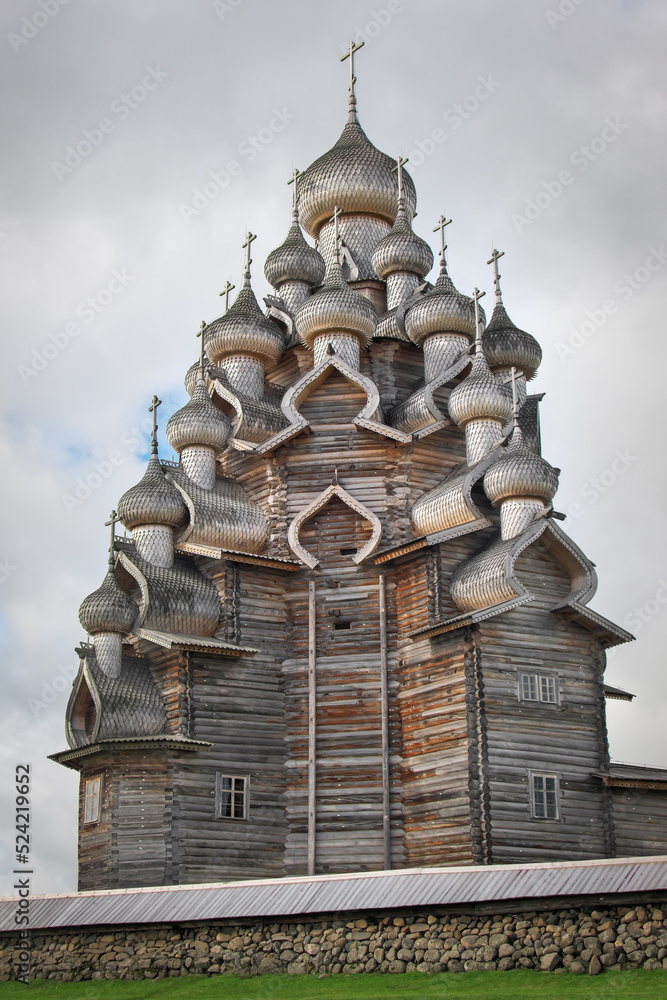 The wooden buildings of the ancient Russian architecture. The famous ...