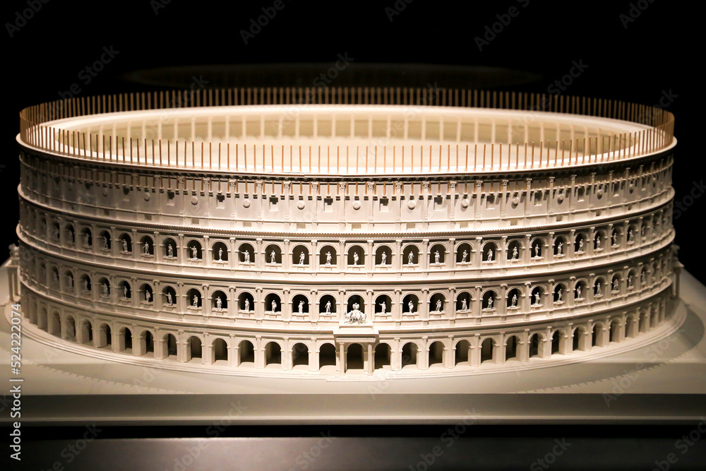 Scale model of the Colosseum at the Archaeological Museum of Alicante ...