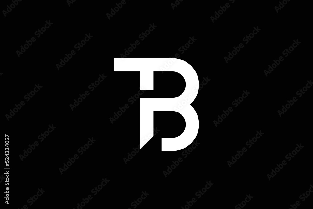 TB logo Minimal symbol. BT letter icon on luxury background. BT ...