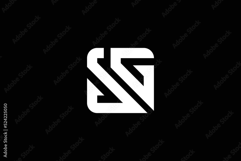 SG logo Minimal symbol. GS letter icon on luxury background. SG ...
