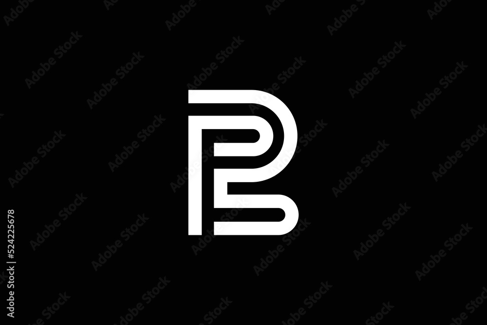 BP logo Minimal symbol. PB letter icon on luxury background. PB ...