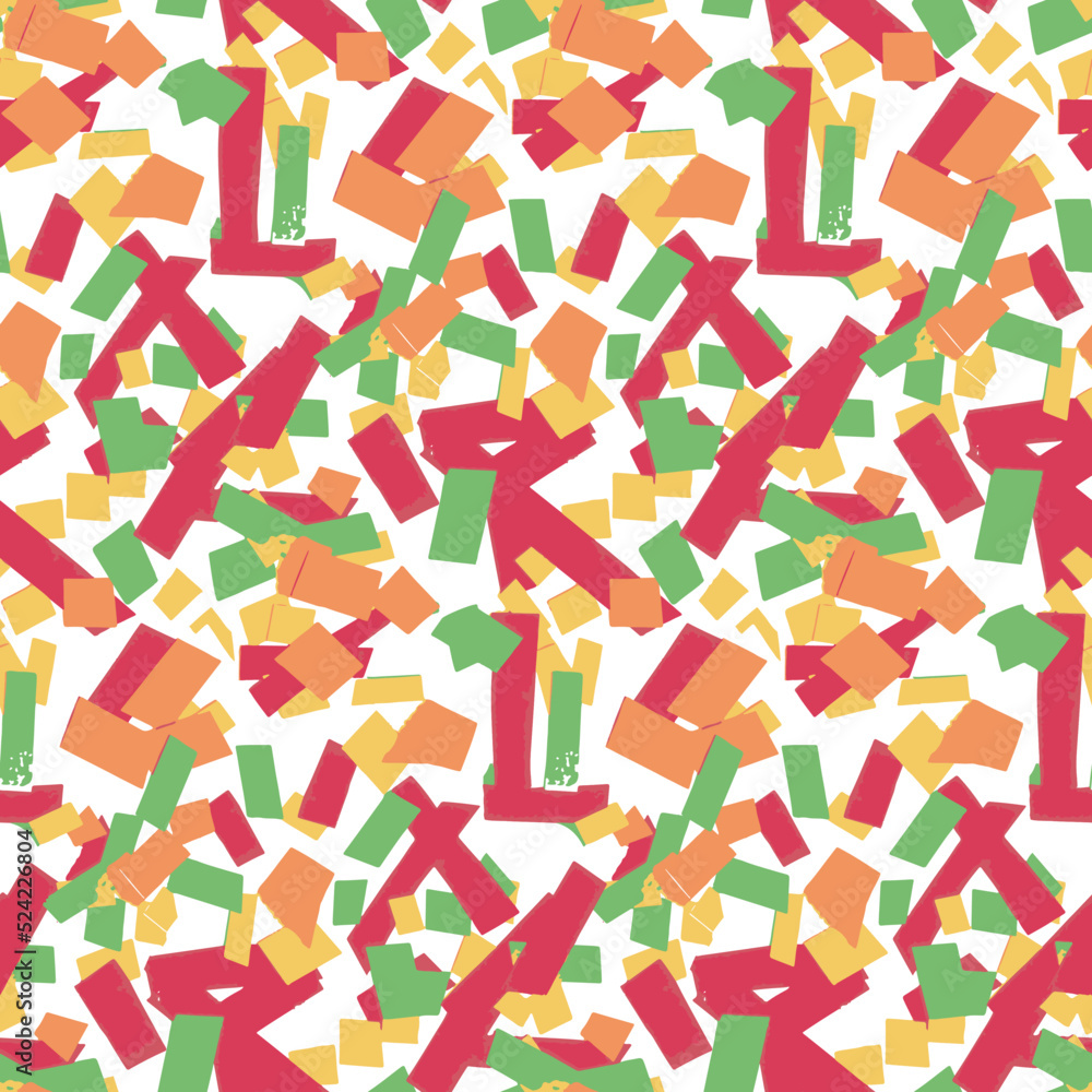 Red yellow green seamless pattern for textile design, art background ...