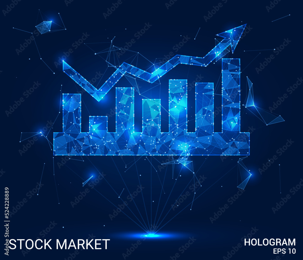 Vetor de Hologram stock market. Stock market made of polygons ...