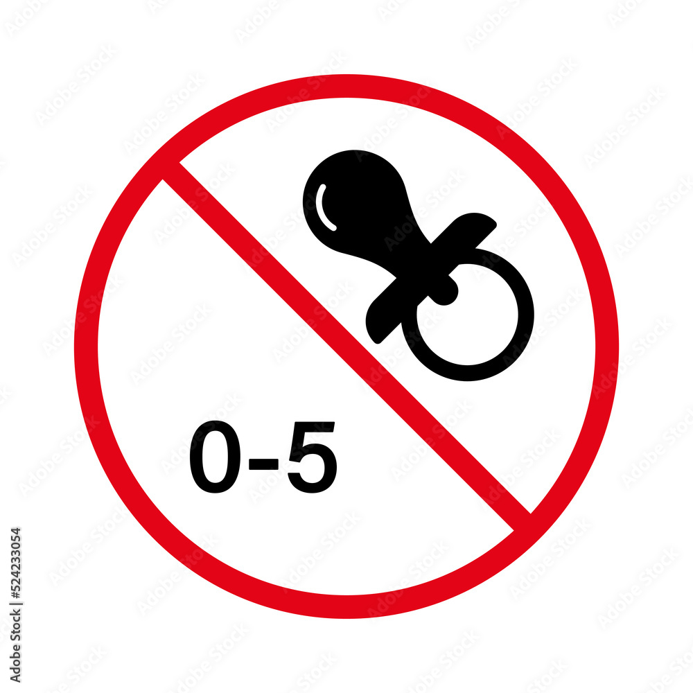 No Allow Nipple Sign. Prohibit Not Kid Suitable. Forbid Baby Five Years ...