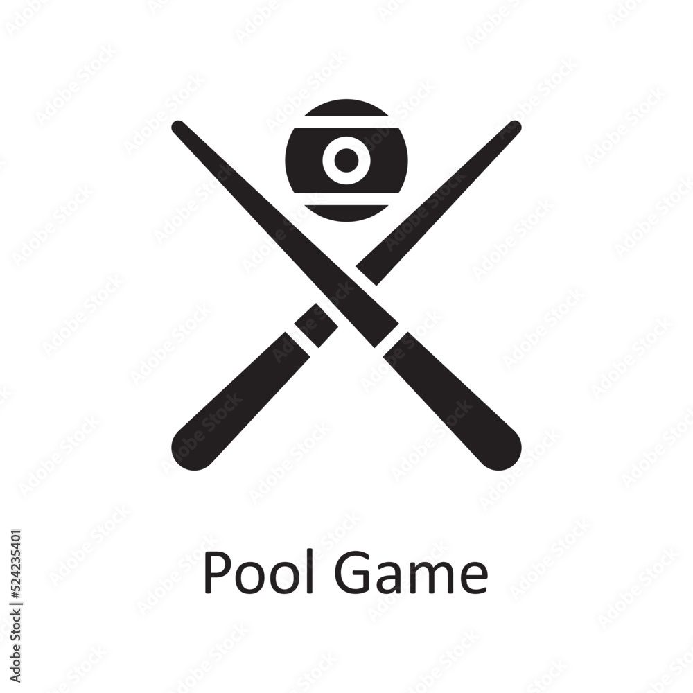 Pool Game vector solid Icon Design illustration. Sports And Awards ...