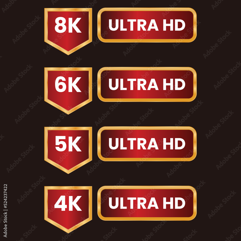 golden 4k ultrahd,5k ultrahd,6k ultrahd,8k ultrahd video resolution ...