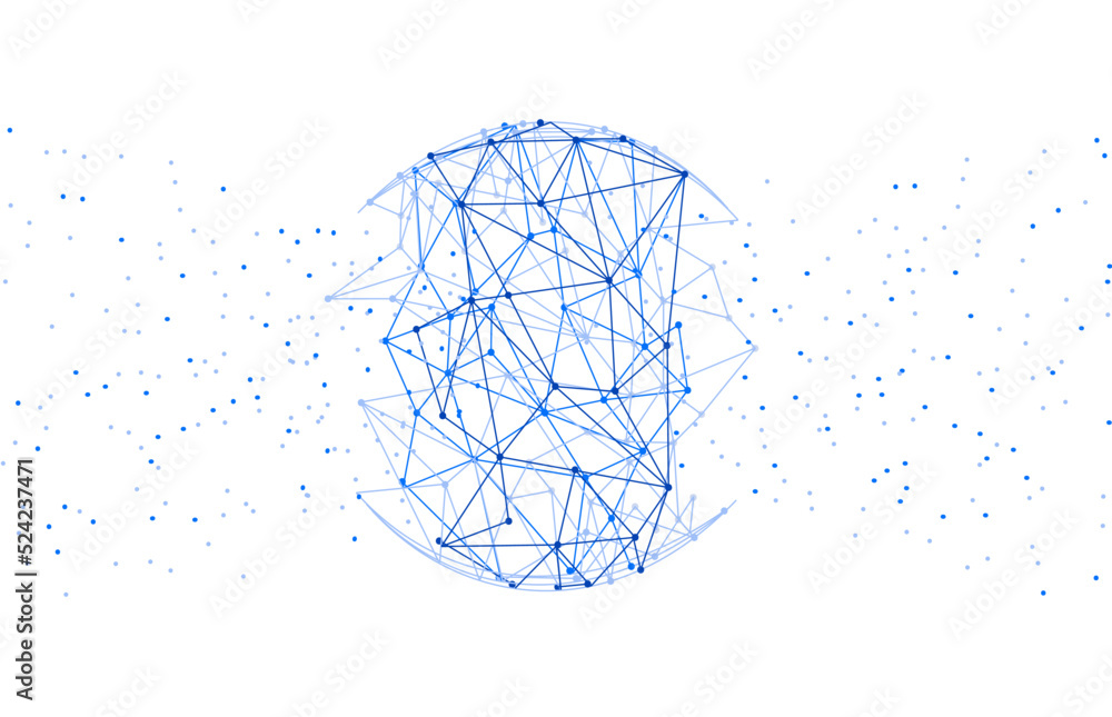 Network abstract connection isolated on white background. Network ...