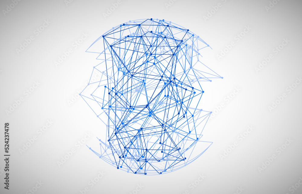 Network abstract connection isolated on gray background. Network ...