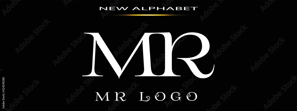 Monogram MR LOGO Abstract Fashion font alphabet. Minimal modern urban ...