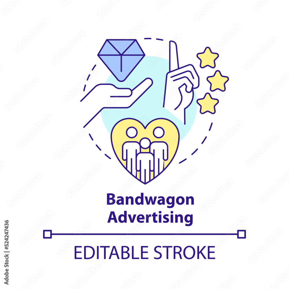 Bandwagon advertising concept icon. Marketing strategy abstract idea ...