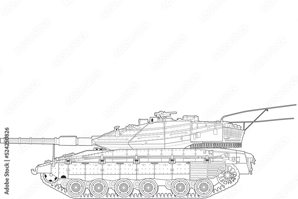 Modern Israeli main battle tank Merkava Mk 4 Stock Vector | Adobe Stock