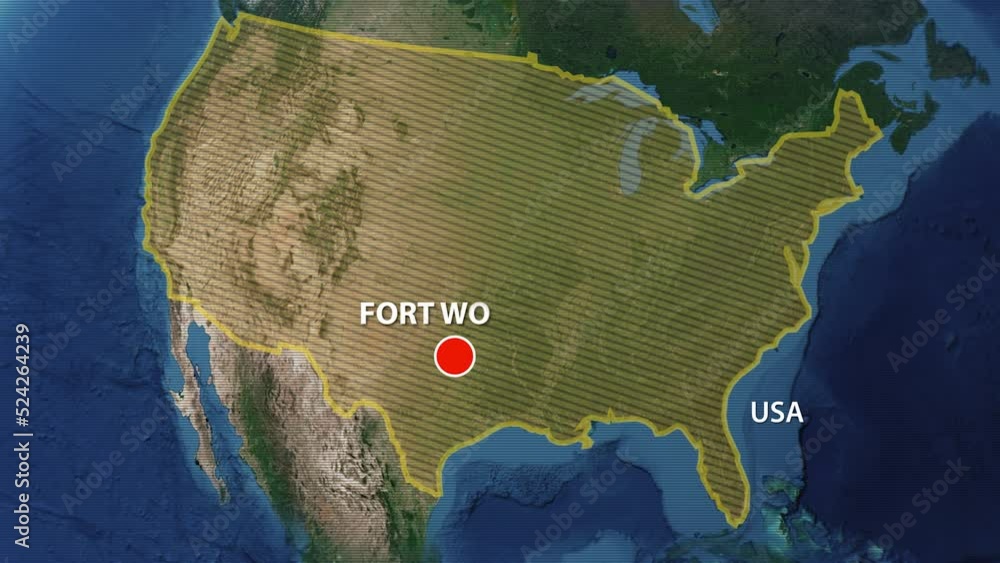 Designation of the borders the United States of America on the map and ...