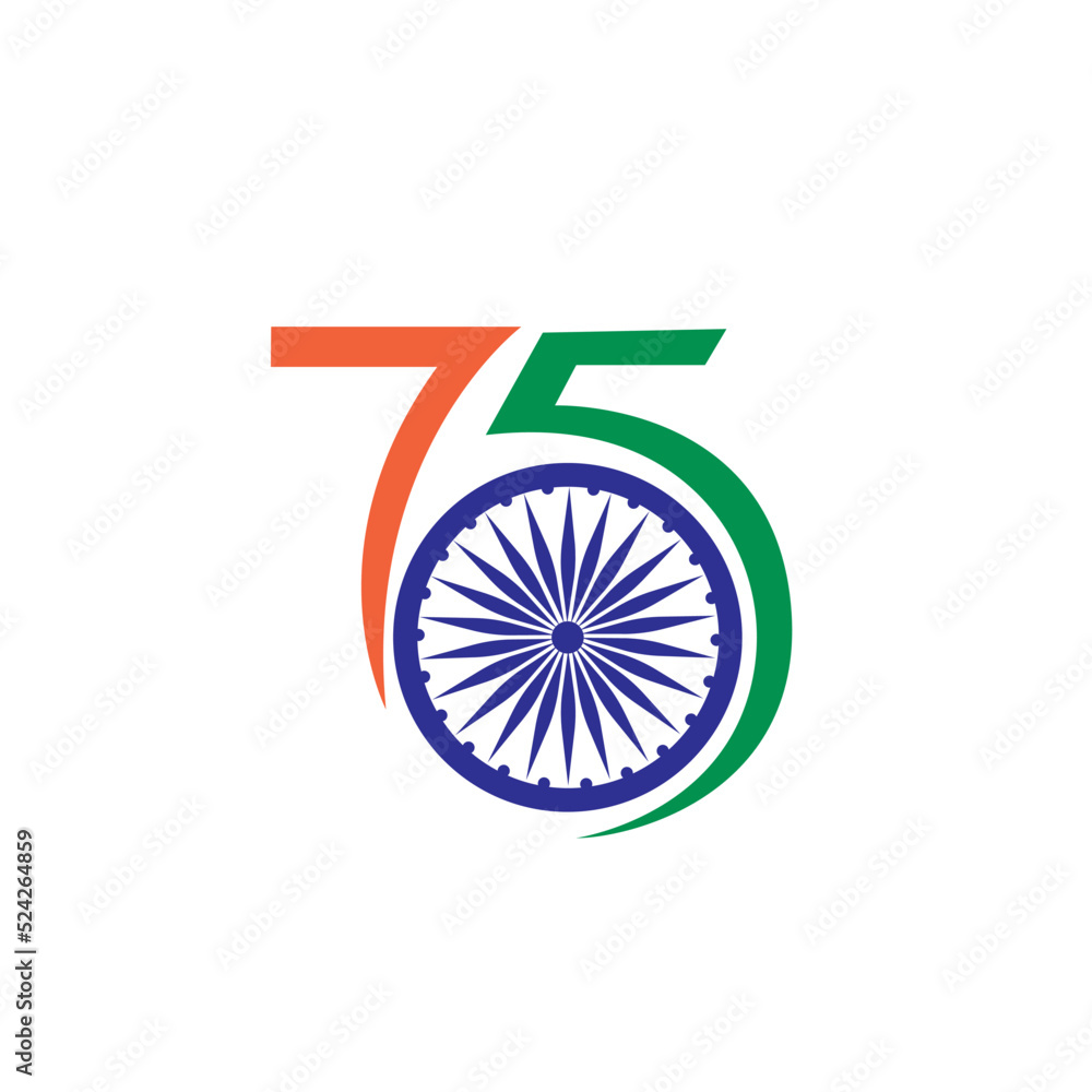 Happy 75th indian independence day logo Stock Vector | Adobe Stock