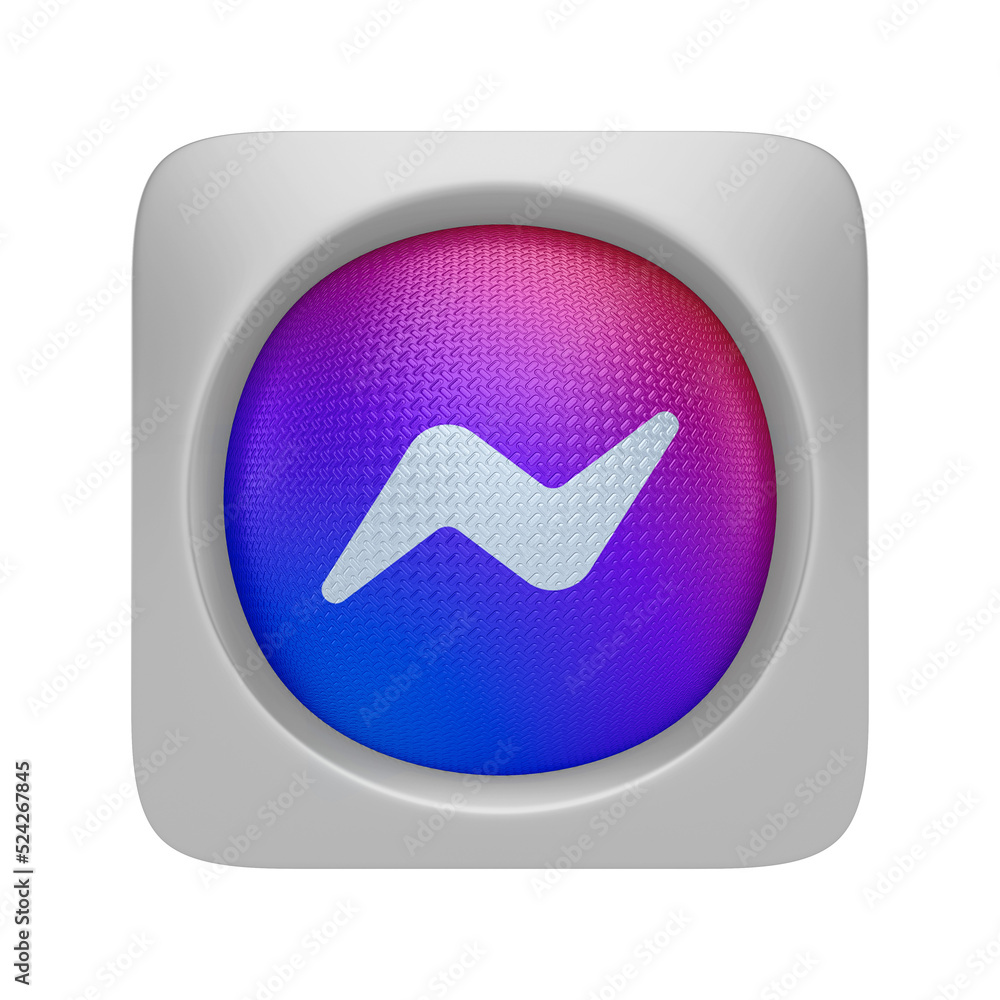 ÍCONE FACEBOOK MESSENGER BOX 3D ISOLADO ELEMENTO PARA COMPOSIÇÃO Stock ...