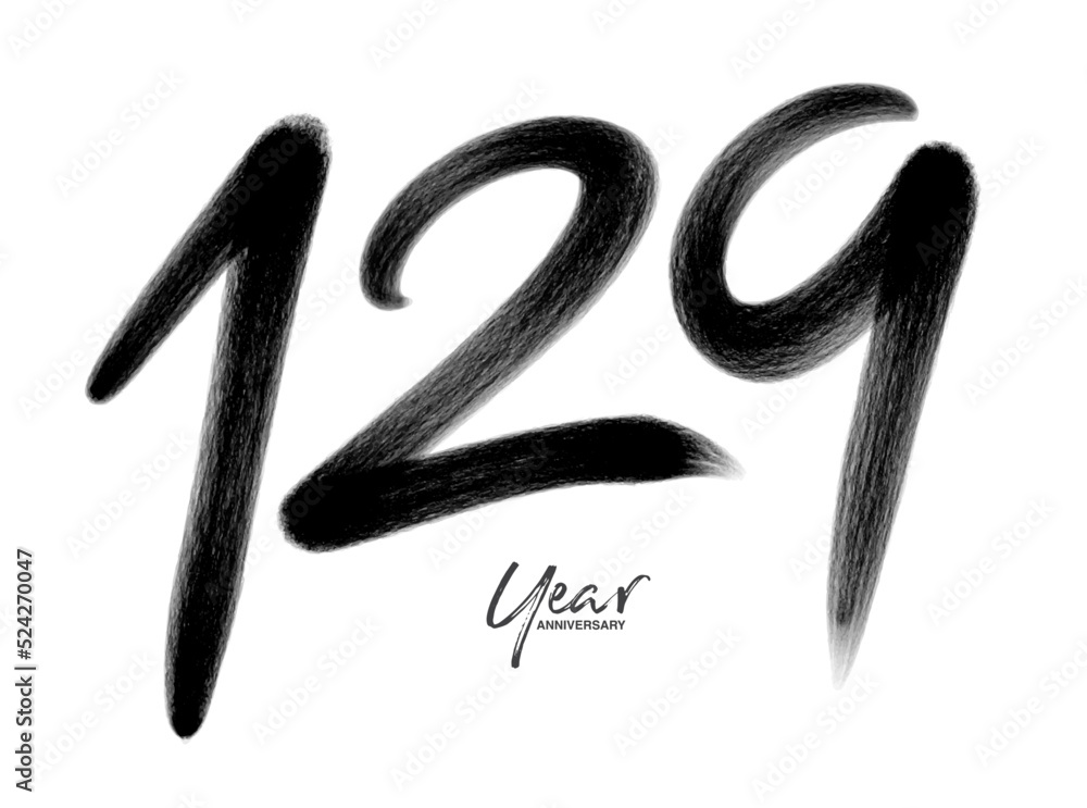 129 Years Anniversary Celebration Vector Template, 129 number logo ...