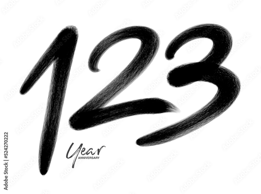 123 Years Anniversary Celebration Vector Template, 123 number logo ...
