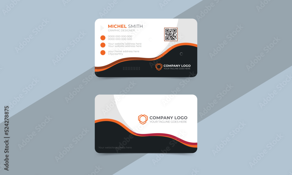Professional business card or visiting card design with Red color ...