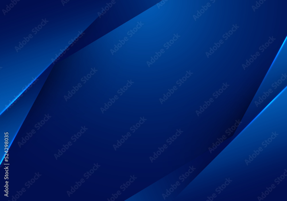 Abstract 3D template blue stripes triangle overlapping layered with ...