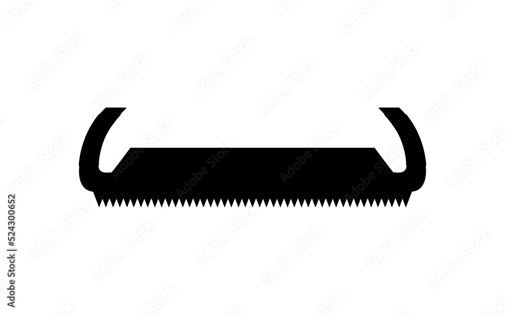 Two man saw vector silhouette black color isolated. Two handed saw ...