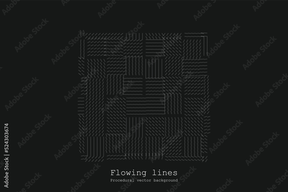 Photo & Art Print Abstract Line Matrix Pattern. Noise Flow Dynamic ...