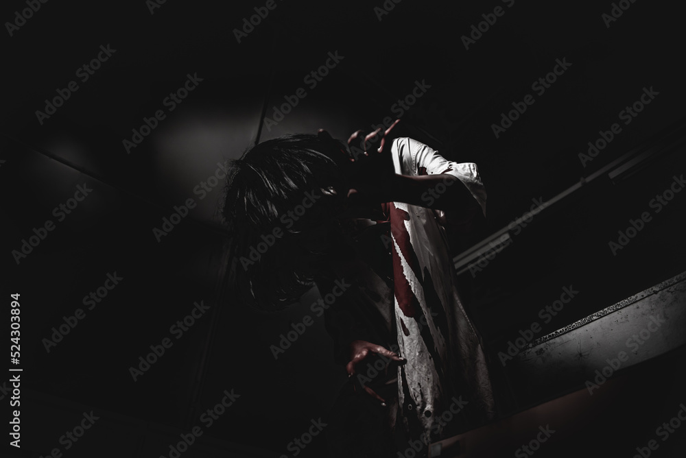 Portrait of asian woman make up ghost face,Horror scene,Scary ...