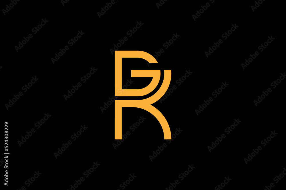 RG logo Minimal symbol. GR letter icon on luxury background. RG ...