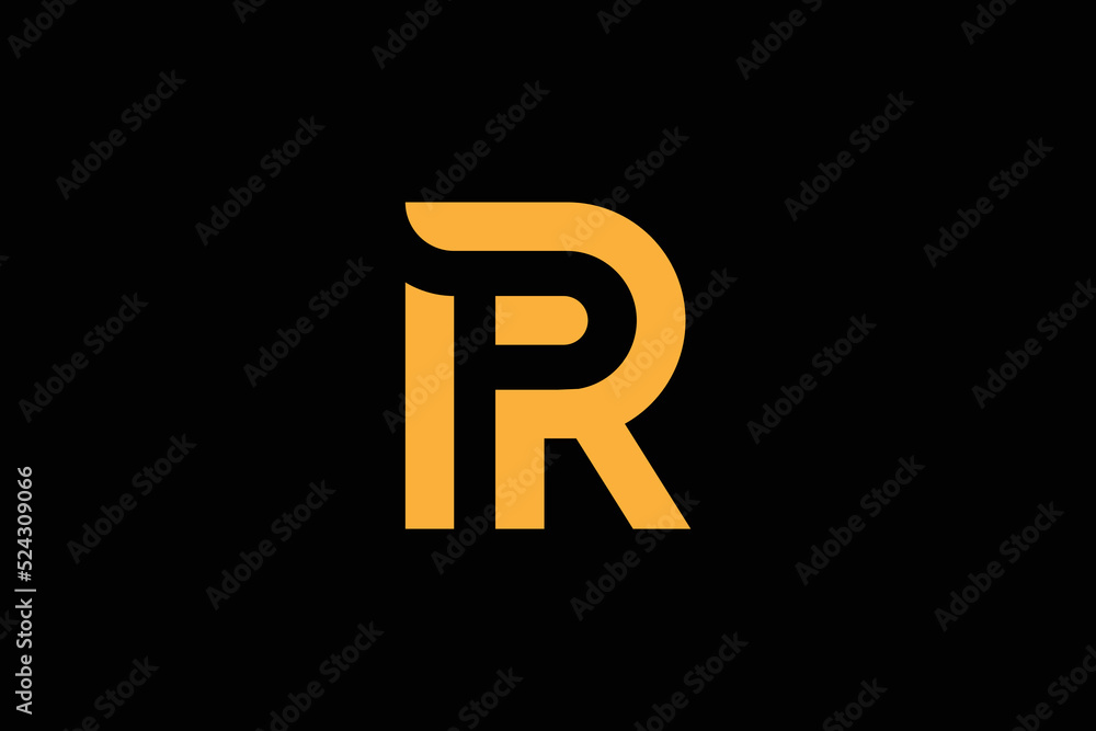 R logo Minimal symbol. R letter icon on luxury background. RP monogram ...