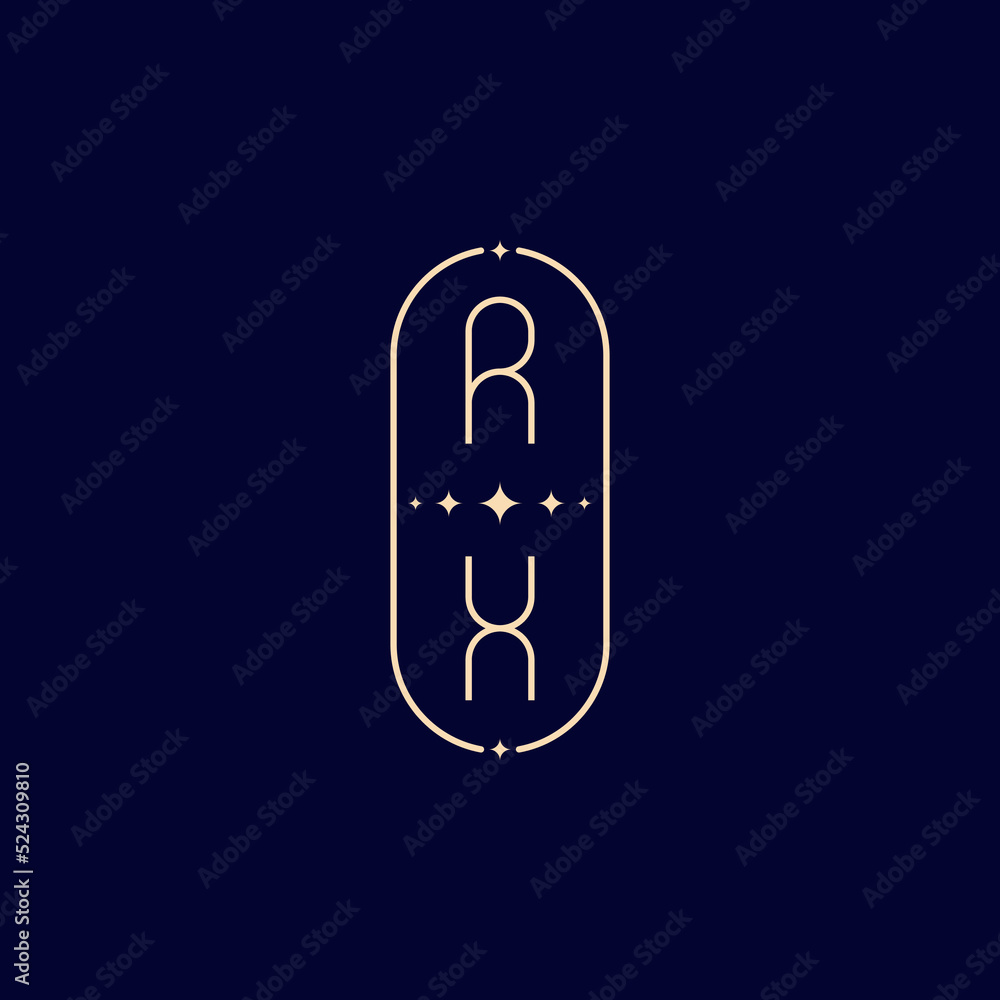 RX line oval wedding initial logo design which is good for branding ...