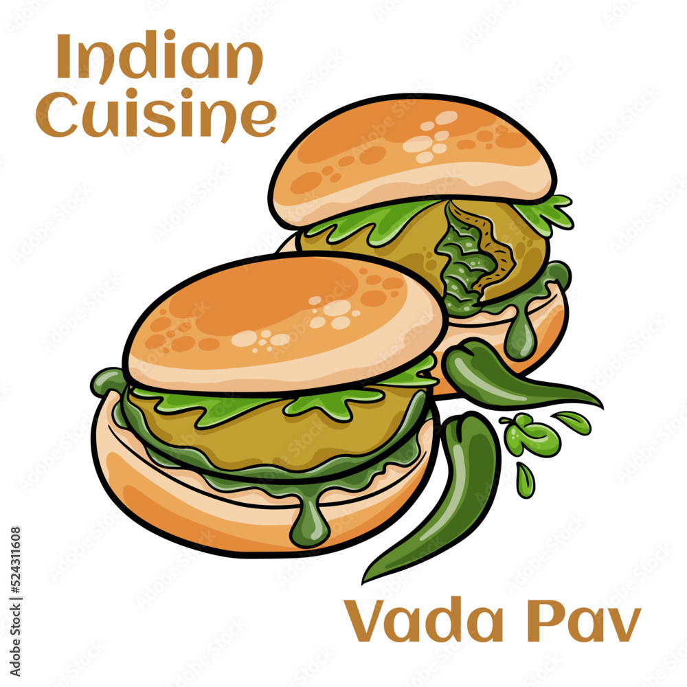 Indian Famous Street Food Vada Pav Also Know as Vada Paav, Wada Pav or ...